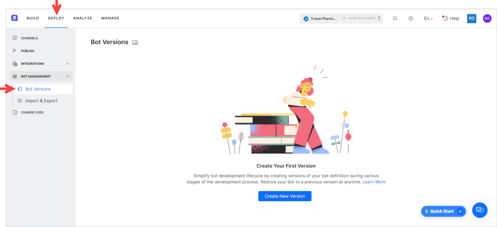 Bot Versioning Kore Ai Documentation V10 1