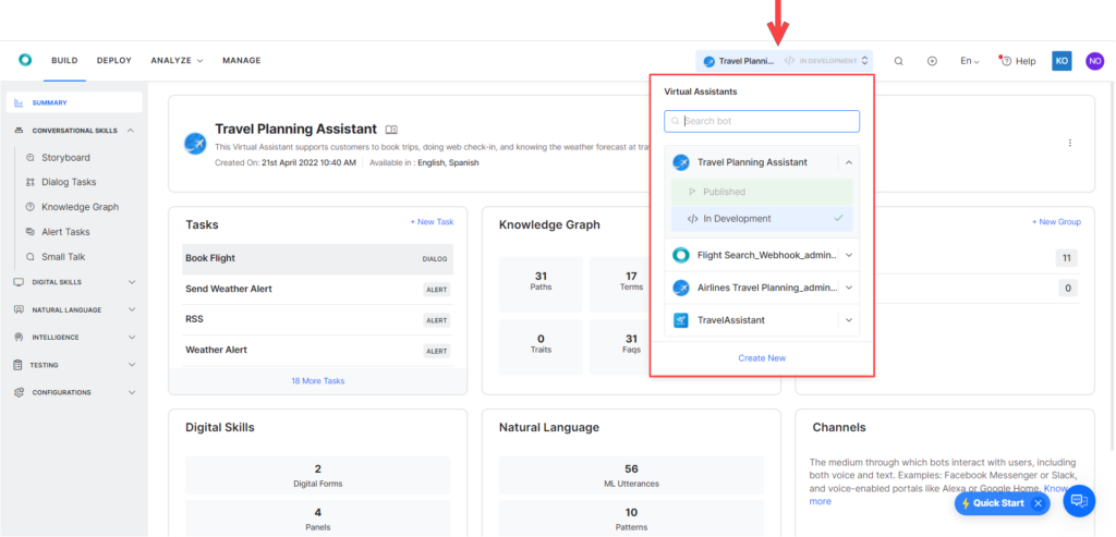 Publishing your Bot - Kore.ai Documentation
