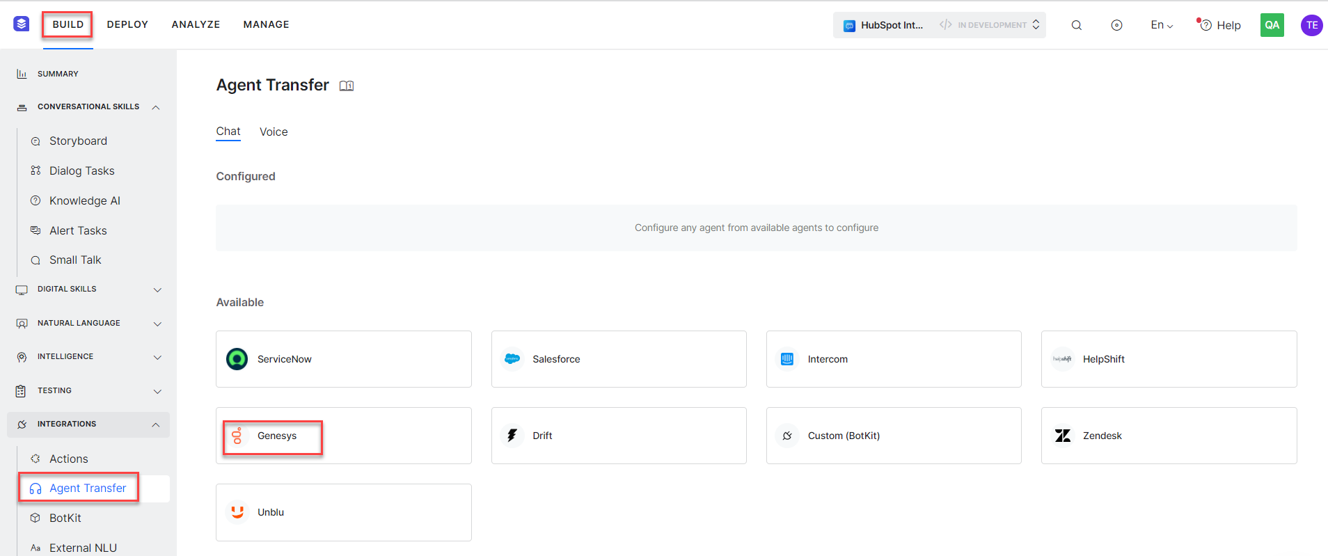 Configuring the Genesys Agent - Kore.ai Documentation