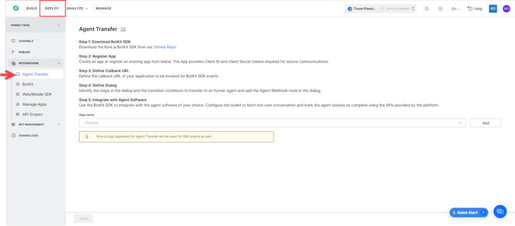 Agent Transfer Node - Kore.ai Documentation V10.2
