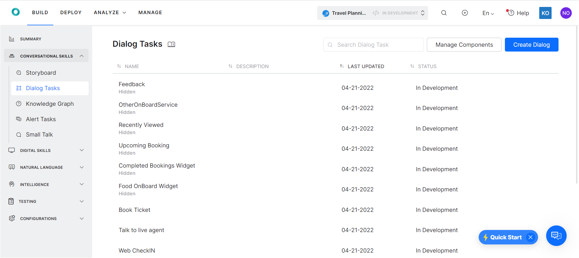 Navigating Dialog Tasks - Kore.ai Documentation V10.2