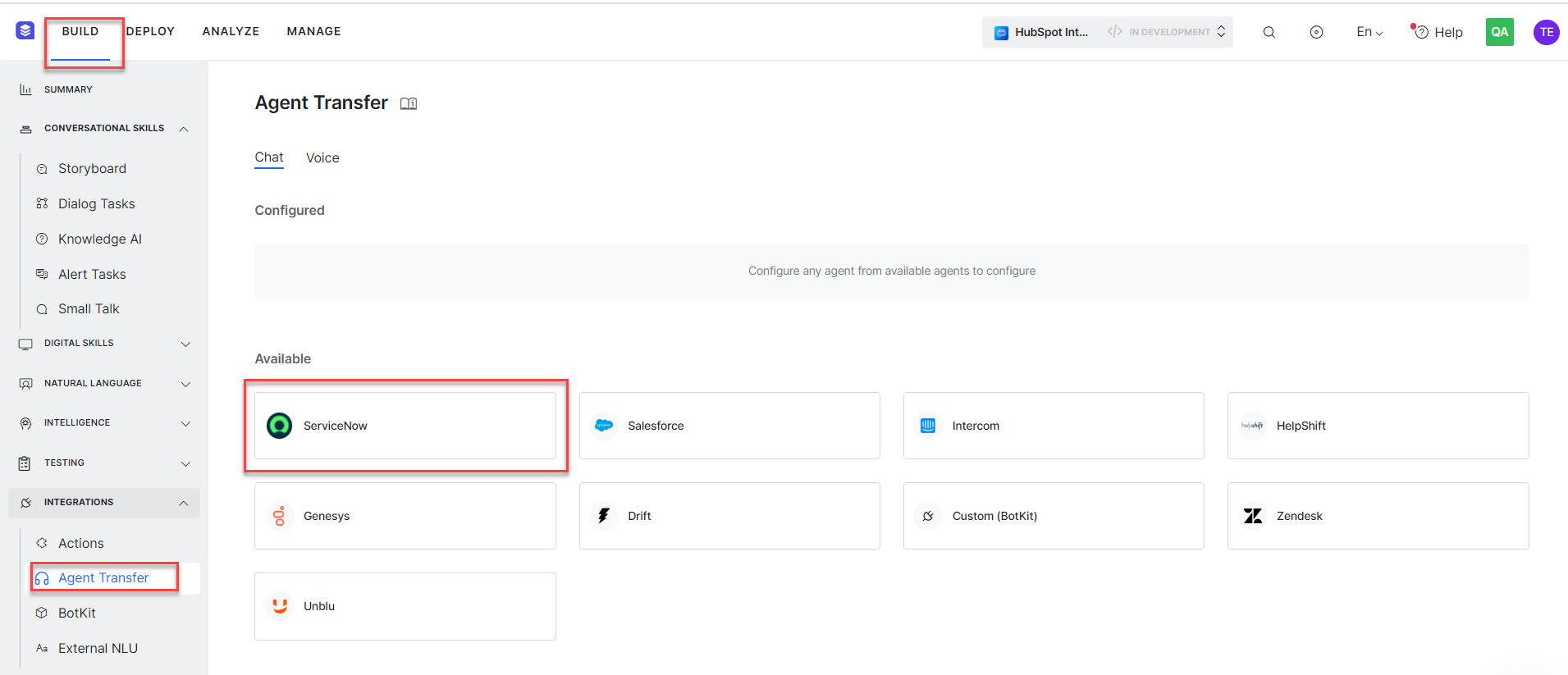 Configuring the ServiceNow Agent - Utah and Higher versions - Kore.ai ...