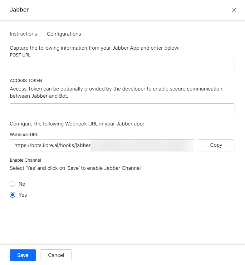 Adding the Cisco Jabber Channel - v10