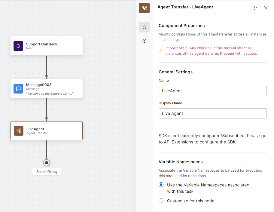 Travel VA: Configuring Agent Transfer - v10