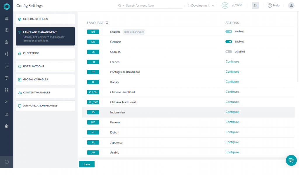 Multi-Lingual Bots - Kore.ai Documentation v8.1