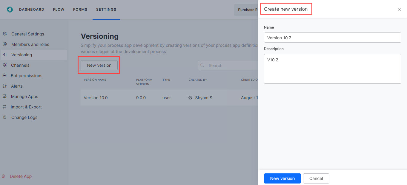 Versioning - Kore.ai Documentation v9.0