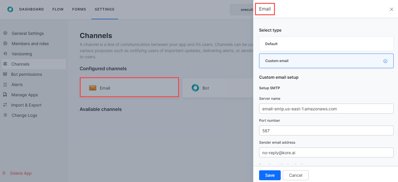 Channels - Kore.ai Documentation v9.0