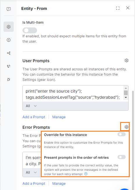 Entity Node - Kore.ai Documentation v9.0