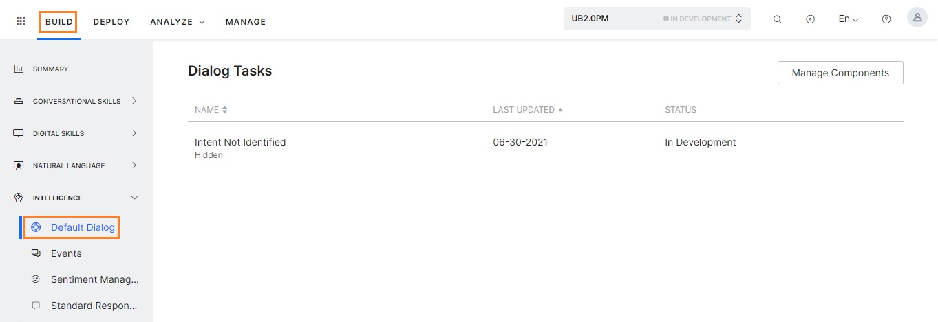 Customizing the Universal Bot's Default Dialog Task - Kore.ai Documentation v9.0