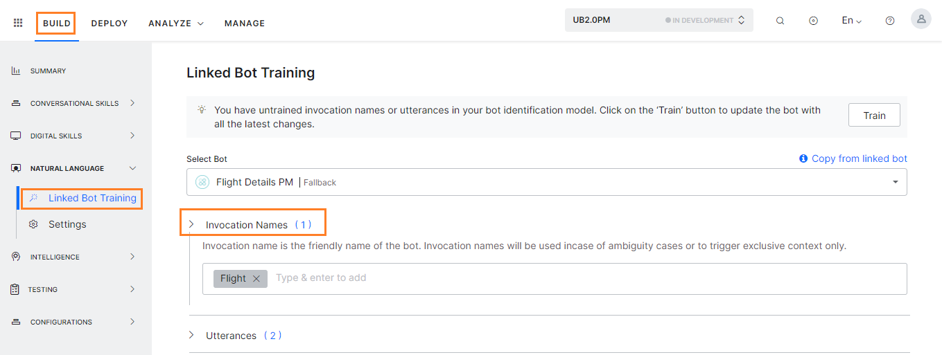 Training a Universal Bot - Kore.ai Documentation v9.0