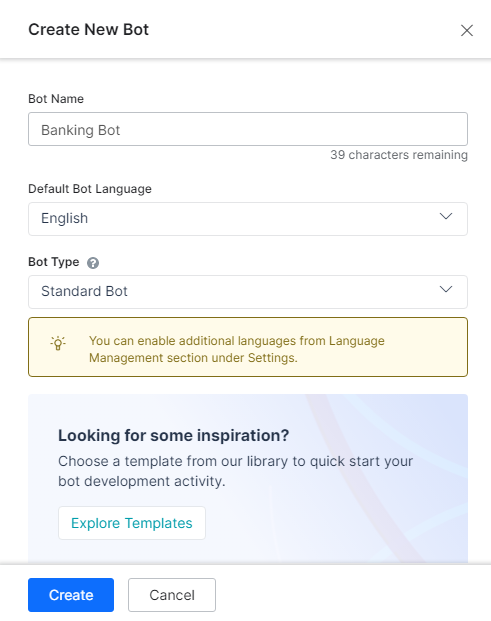 Creating a Banking Bot - Kore.ai Documentation v9-1