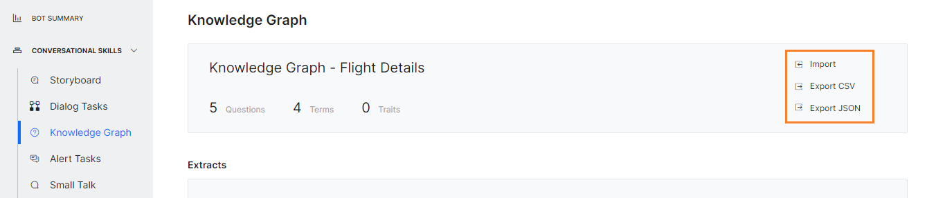 Importing and Exporting Bot Ontology - Kore.ai Documentation v9-1