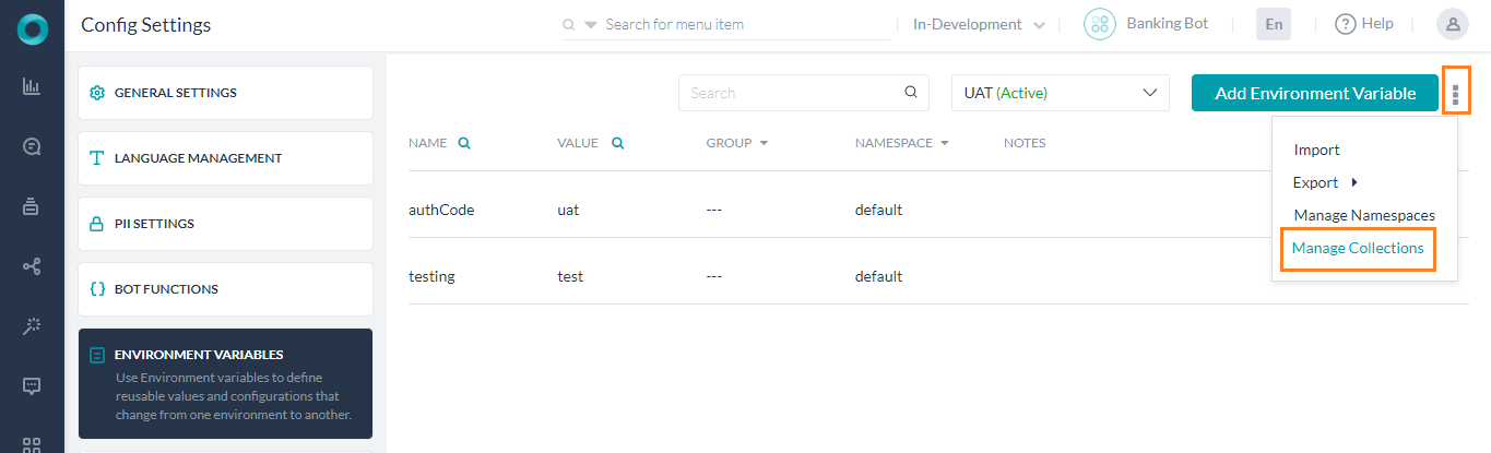 Collections - Kore.ai Documentation v9-1