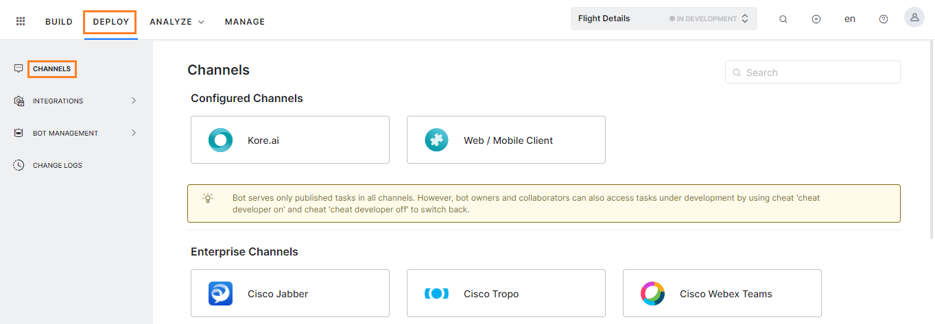 Channel Enablement - Kore.ai Documentation v9-1
