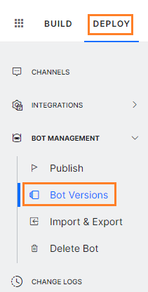 Bot Versioning - Kore.ai Documentation v9-1