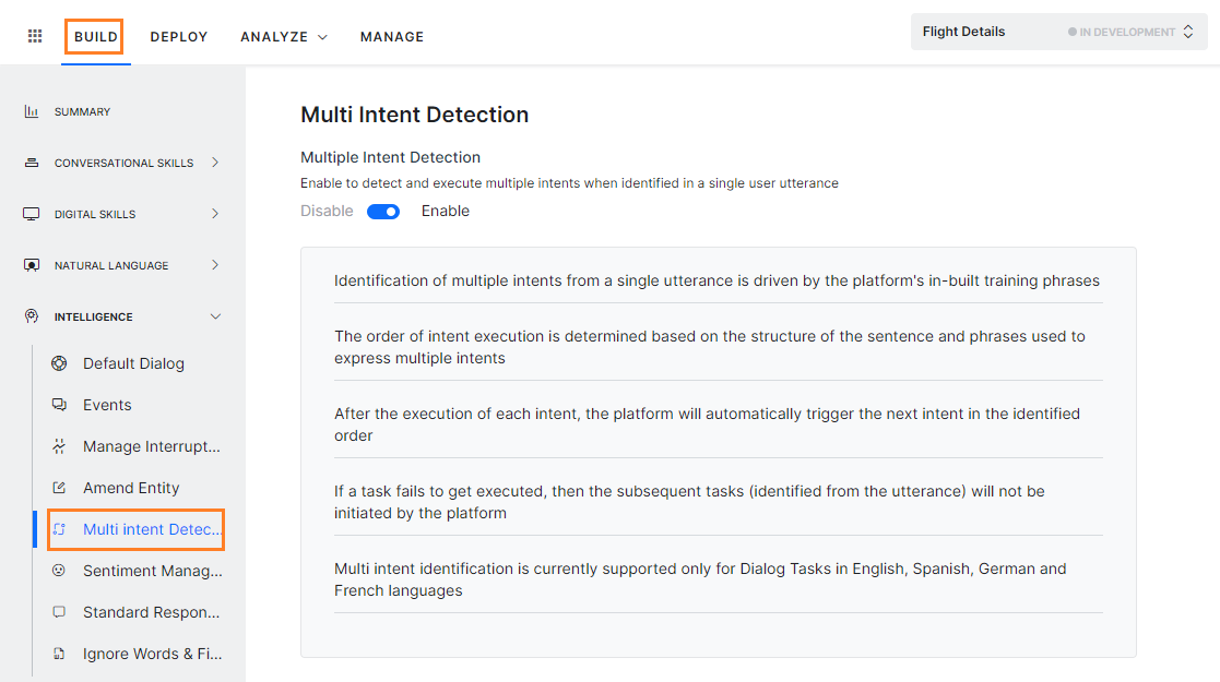 Multi-Intent Detection - Kore.ai Documentation v9-1