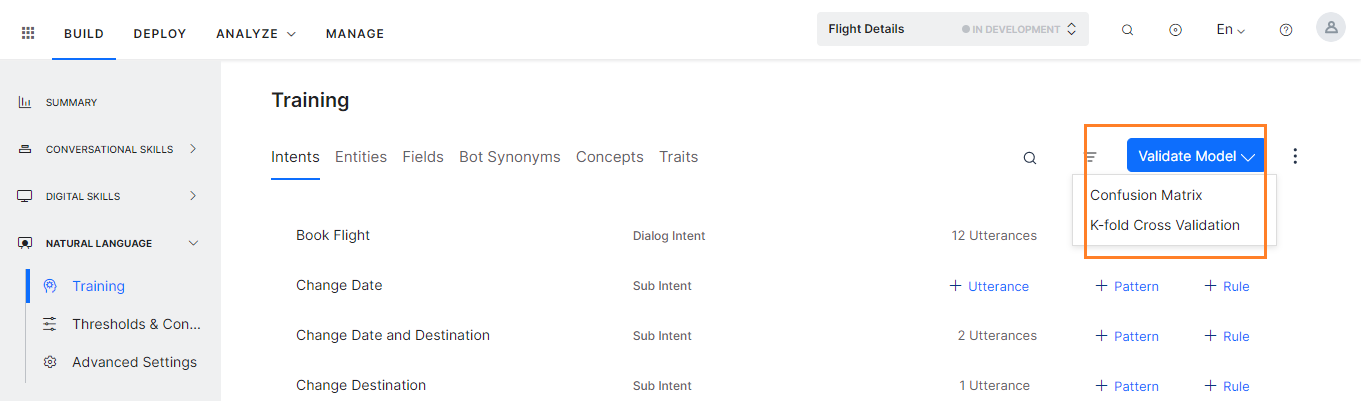 Model Validation - Kore.ai Documentation v9-2