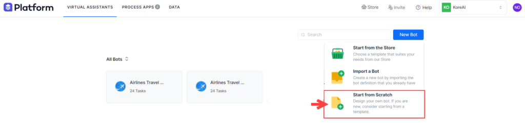 Create a Travel Virtual Assistant - Kore.ai Documentation v9-3