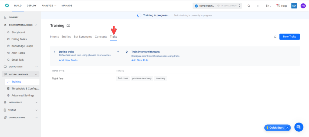 Traits - Kore.ai Documentation v9-3