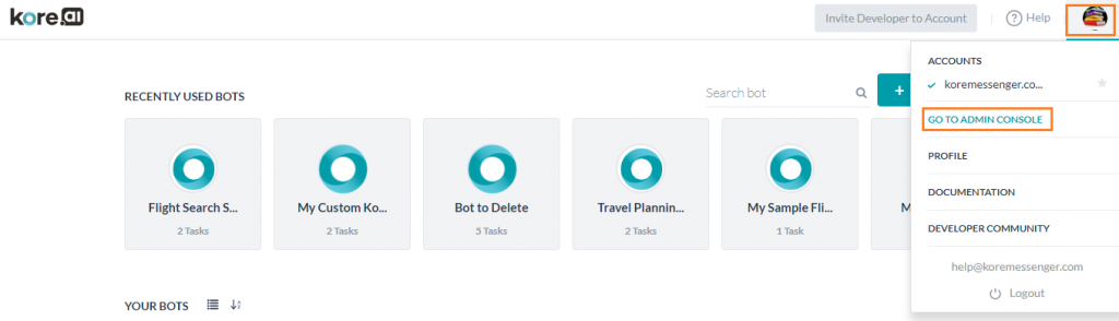 Bot Administration - Kore.ai Documentation