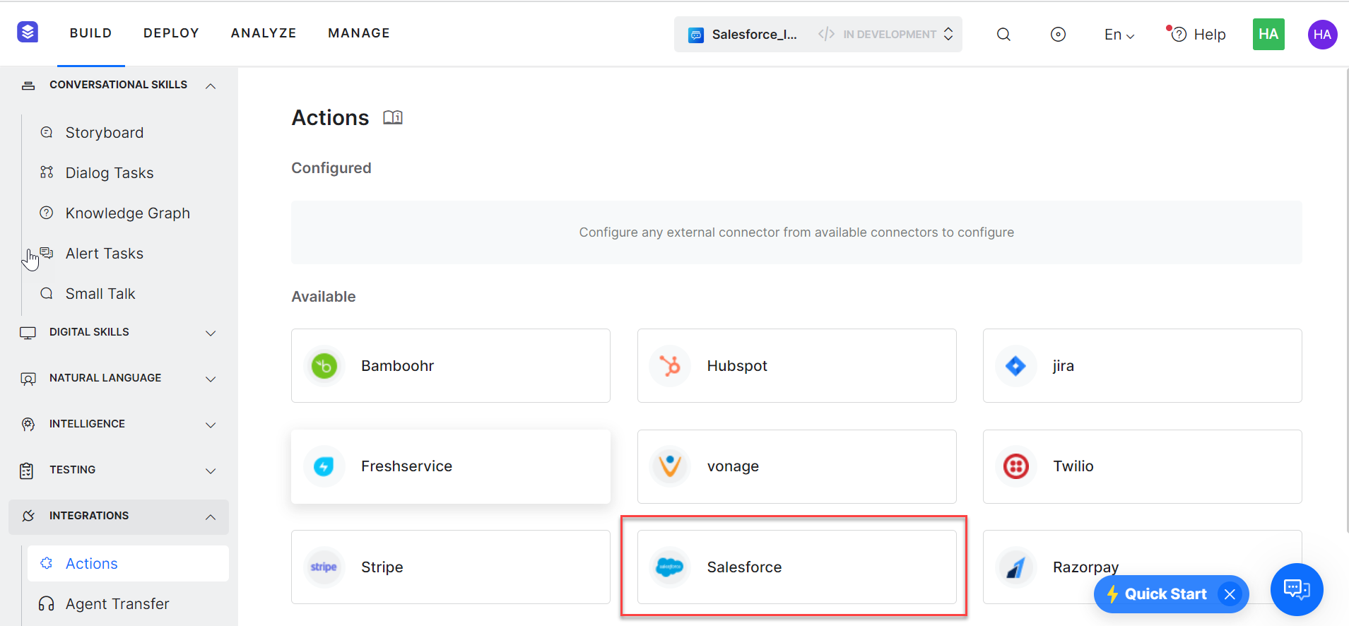 Configuring The Salesforce Crm Action Kore Ai Documentation