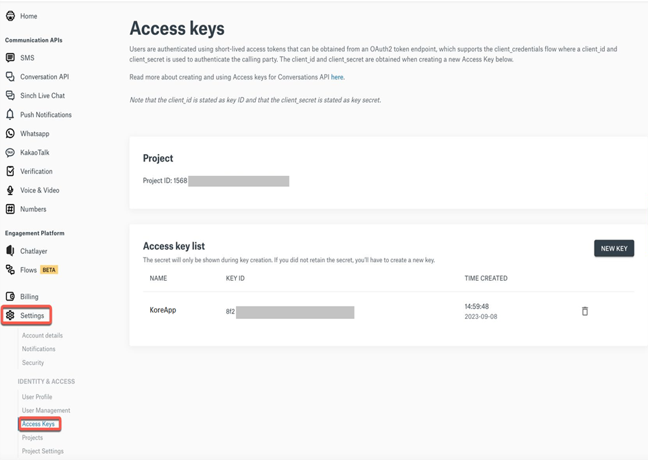 Adding the Sinch Channel - Kore.ai Documentation